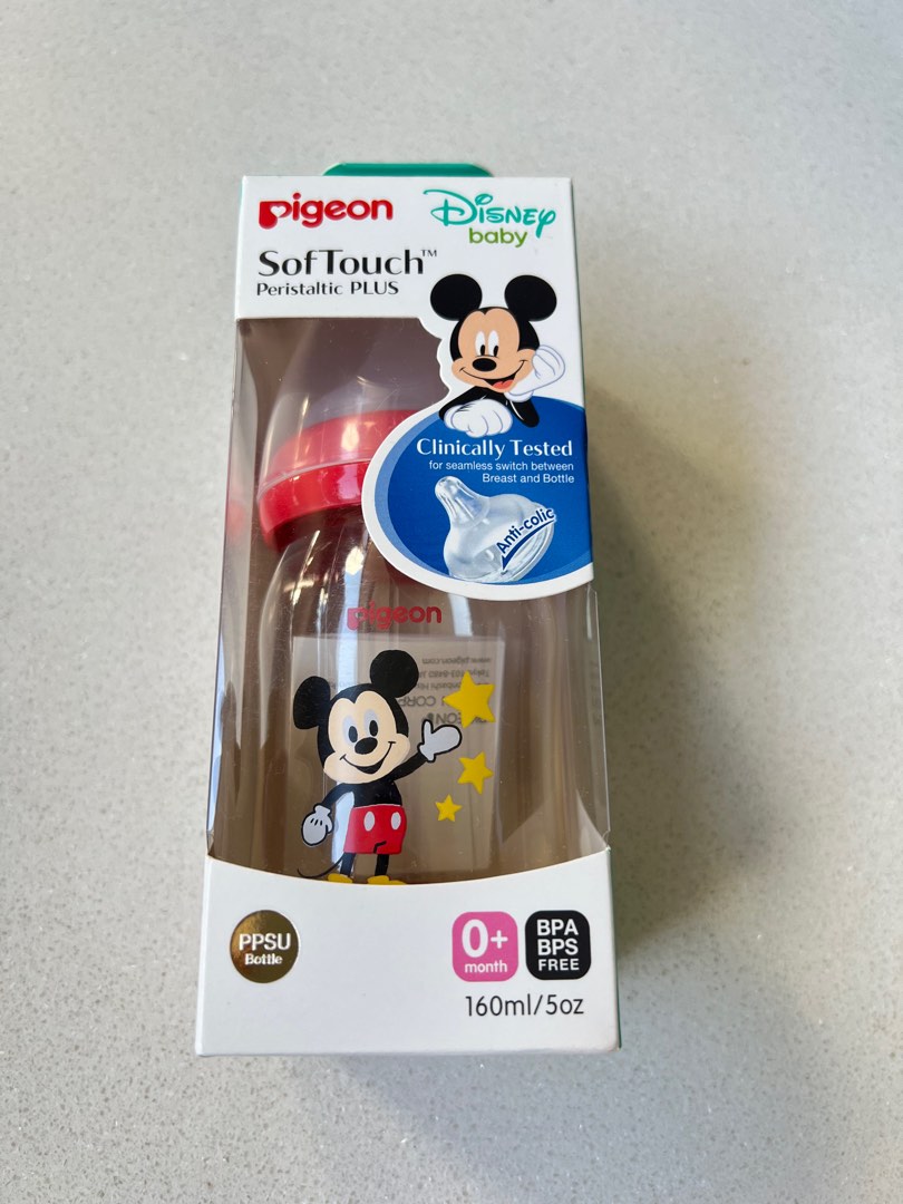 Brand New Pigeon DISNEY SofTouch PPSU Wide Neck Nursing Bottle 160ml, Babies & Kids, Nursing ...