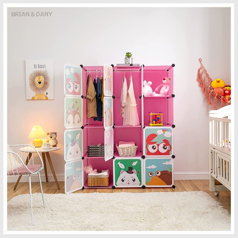 BRIAN & DANY Baby Closet Organizer, Kid Clothes Storage with Cartoon ...