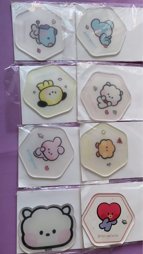 BT21 COASTER SET/8PCS UNOFFICIAL on Carousell
