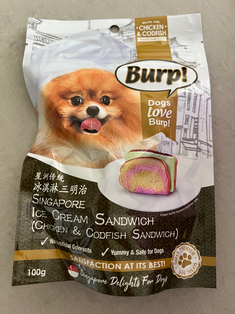 Burp Singapore ice cream sandwich, Pet Supplies, Pet Food on Carousell