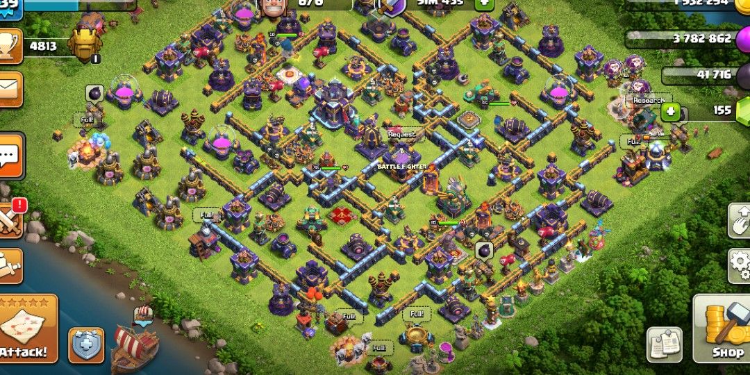 Clash of clans max th15 (left walls), Video Gaming, Video Games, Others ...