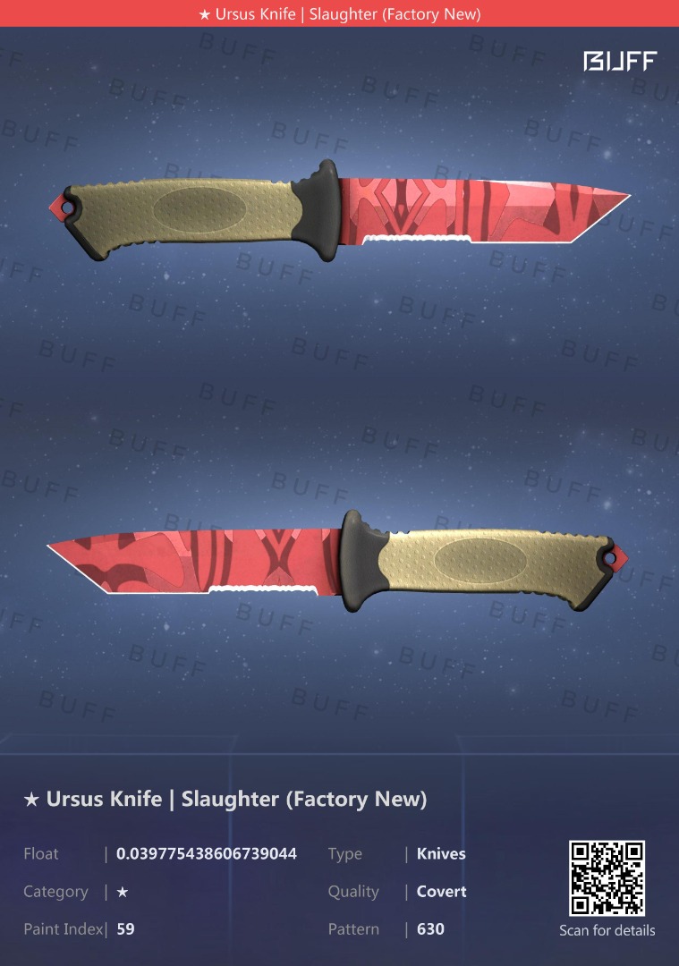 CSGO Ursus Knife Slaughter FN 0.03, Video Gaming, Gaming Accessories ...