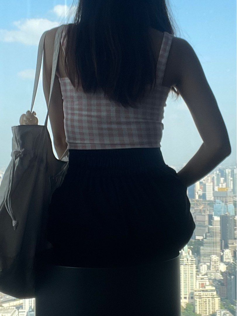 Cute Korean Crop top, Fesyen Wanita, Pakaian Wanita, Atasan di Carousell