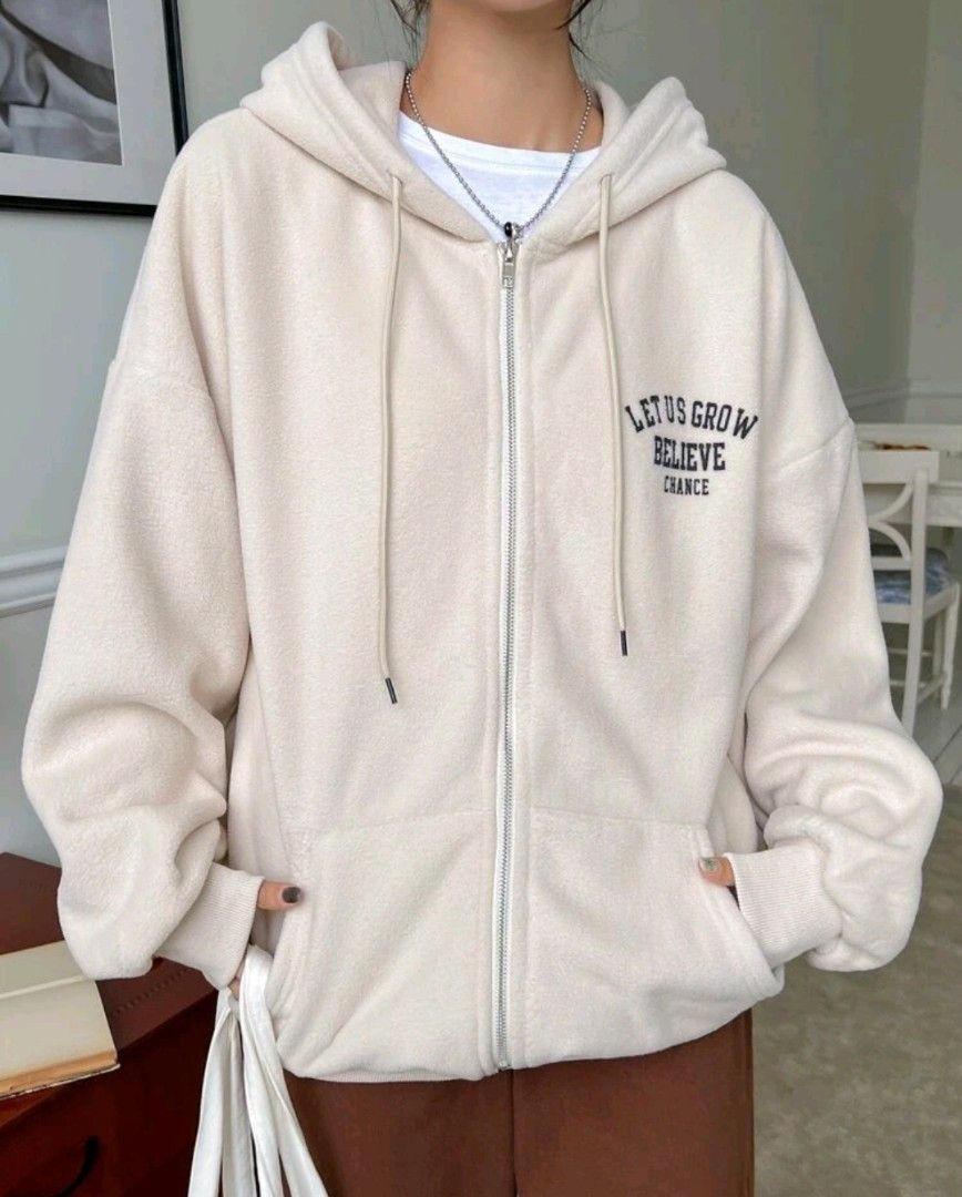 oversized zip-up jacket, Women's Fashion, Coats, Jackets and Outerwear ...