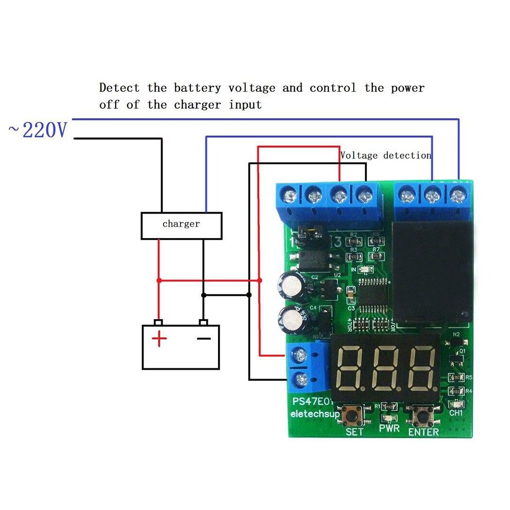 DC 12V 24V LED Digital Relay Switch Control Board Module Relay Module Voltage Detection Charging ...