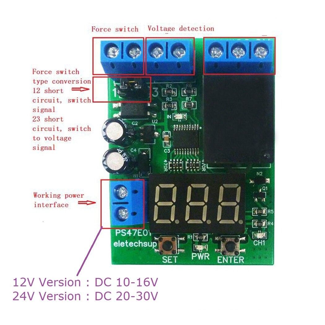 DC 12V 24V LED Digital Relay Switch Control Board Module Relay Module ...