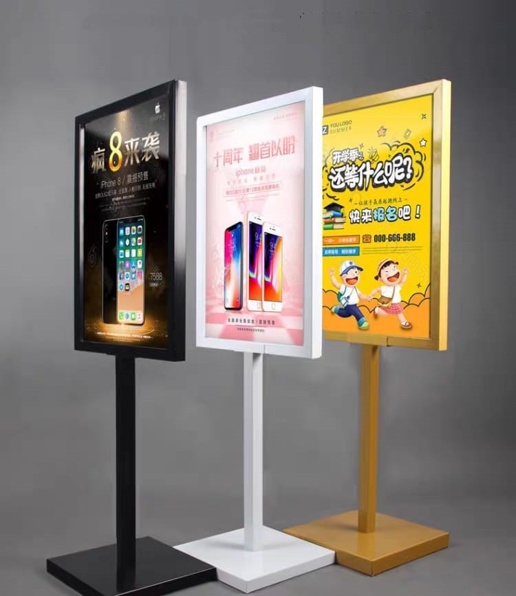 Display Stand Advertising Display Shelf Metal Vertical Stand Standing ...