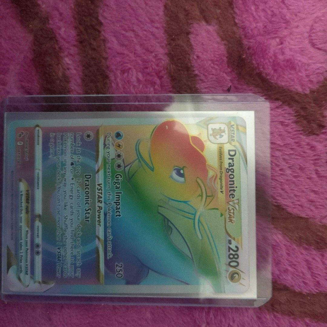 Dragonite VStar Shiny Rainbow Art Rare Pokemon Card, Hobbies & Toys ...