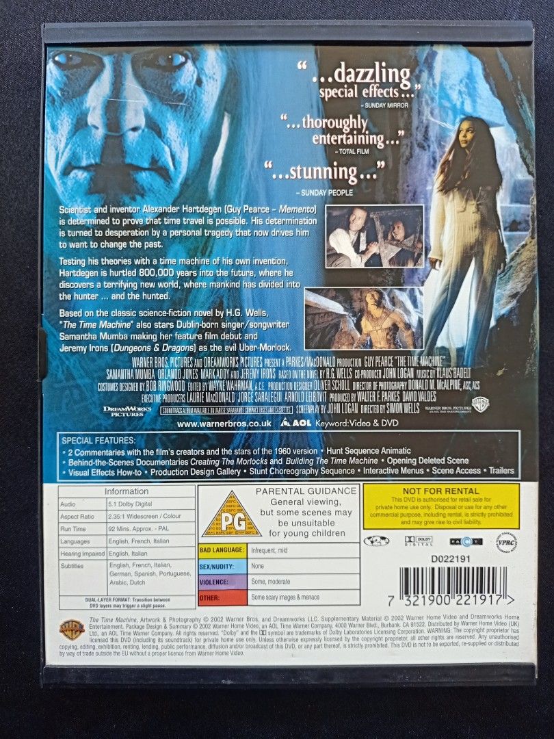 DVD The Time Machine, Hobbies & Toys, Music & Media, CDs & DVDs on ...