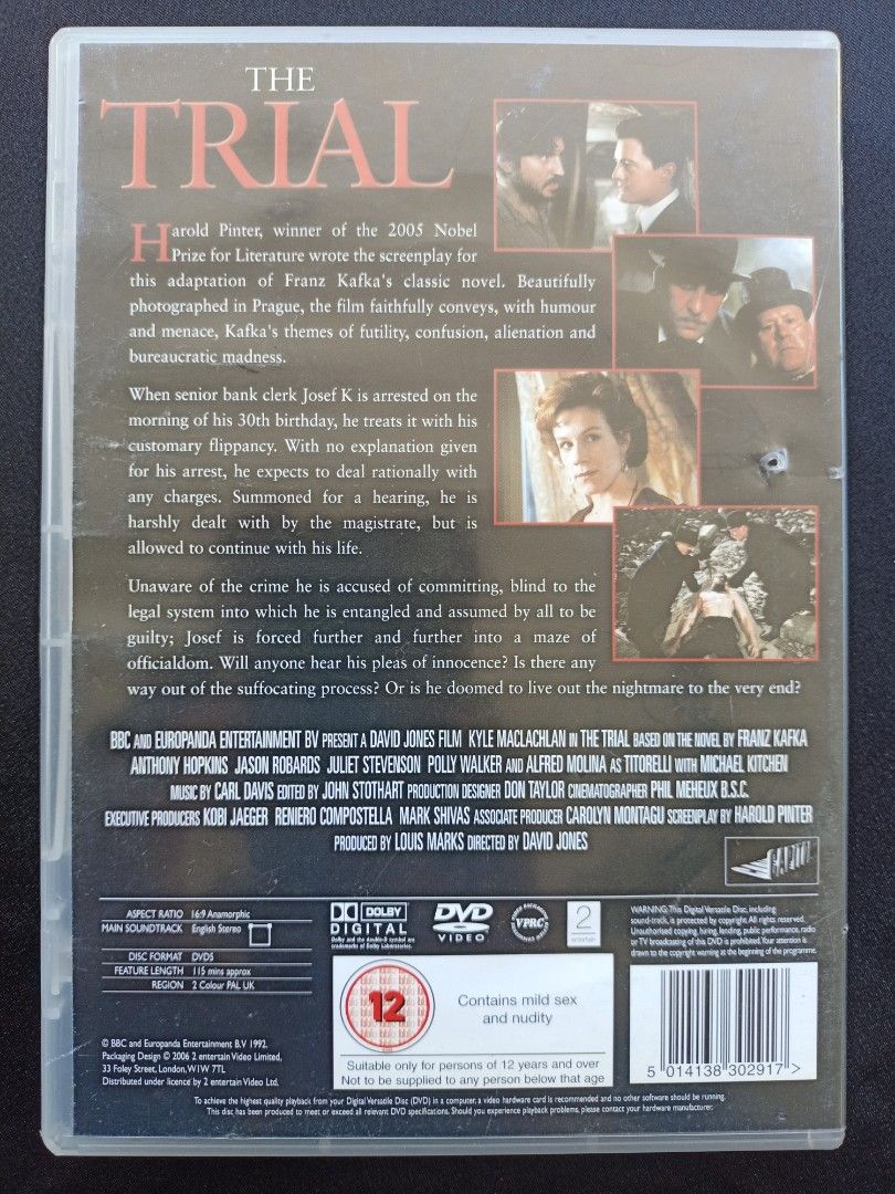 DVD The Trial, Hobbies & Toys, Music & Media, CDs & DVDs on Carousell