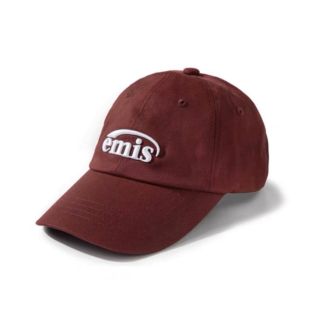 EMIS Korea New Logo Cap in Beige, Burgundy, Men's Fashion, Watches ...