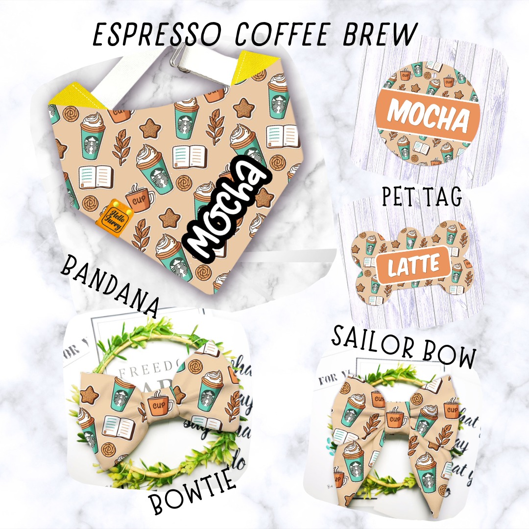 Espresso Coffee Brew - - Starbuck inspired - Dog Bandana Cat Bandana ...