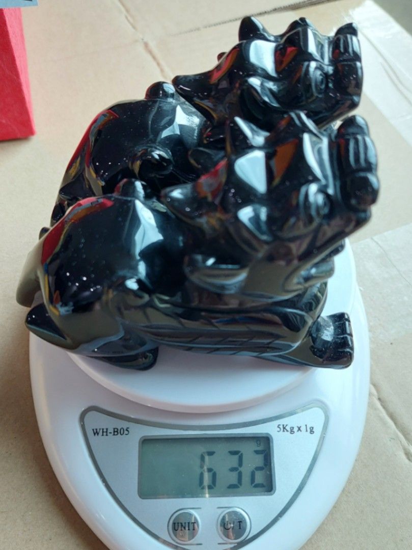 FengShui Black Obsidian Pi Xiu, Furniture & Home Living, Home Decor ...