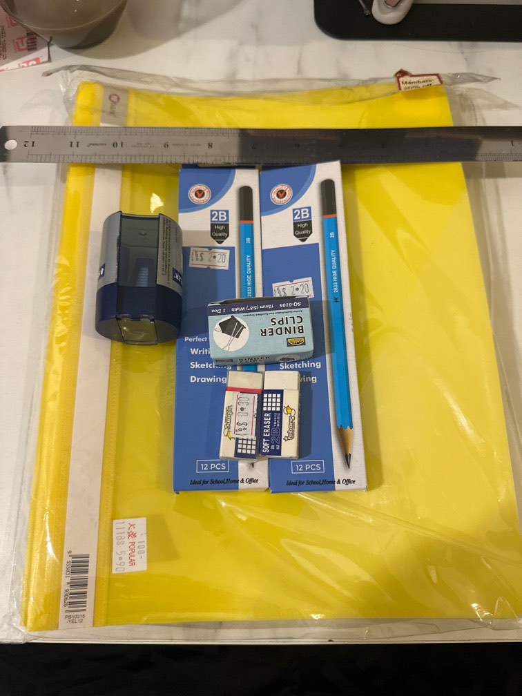 File, Pencil, Ruler, Sharpener, Binder Clips, Easers, Hobbies & Toys ...