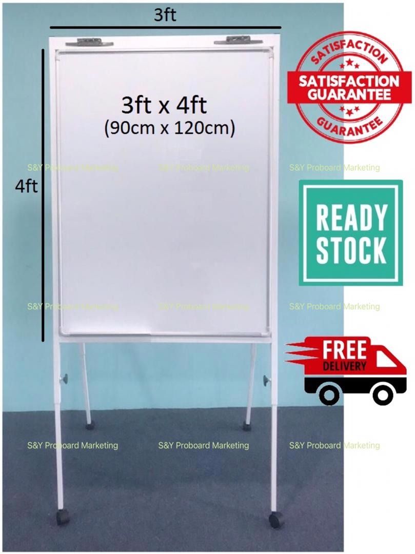 Flip Chart White Board Size 3x4 ft Magnetic Whiteboard, Hobbies & Toys ...