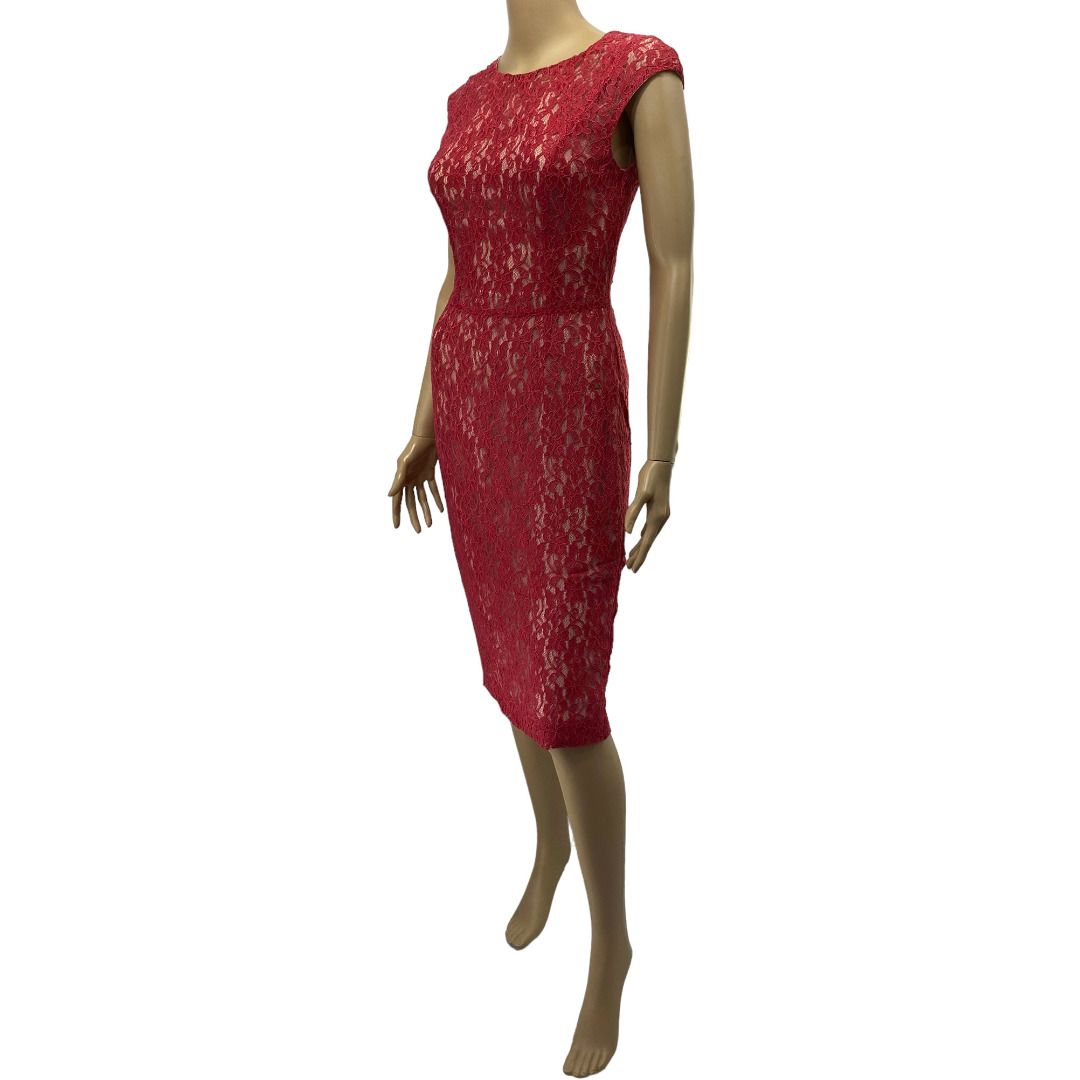 French Connection Red Lace Sheath Dress on Carousell