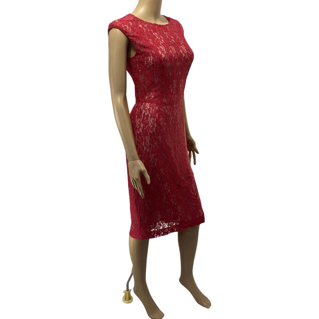 French Connection Red Lace Sheath Dress on Carousell