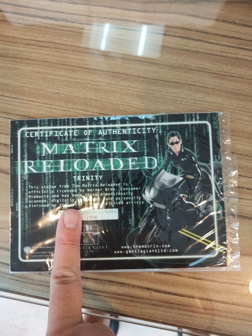 Gentle Giant Matrix Reloaded Trinity on Motorcycle Statue, Hobbies ...