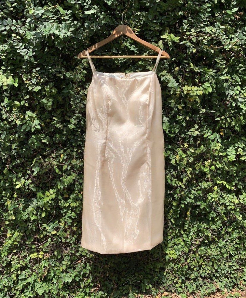 Modern Filipiniana Alampay Waist Coat Handpainted & Cream Dress on ...