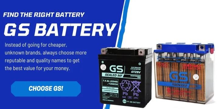 GS Motorcycle Battery GM3-3B (YB3L-A) with solution kit for SUZUKI ...