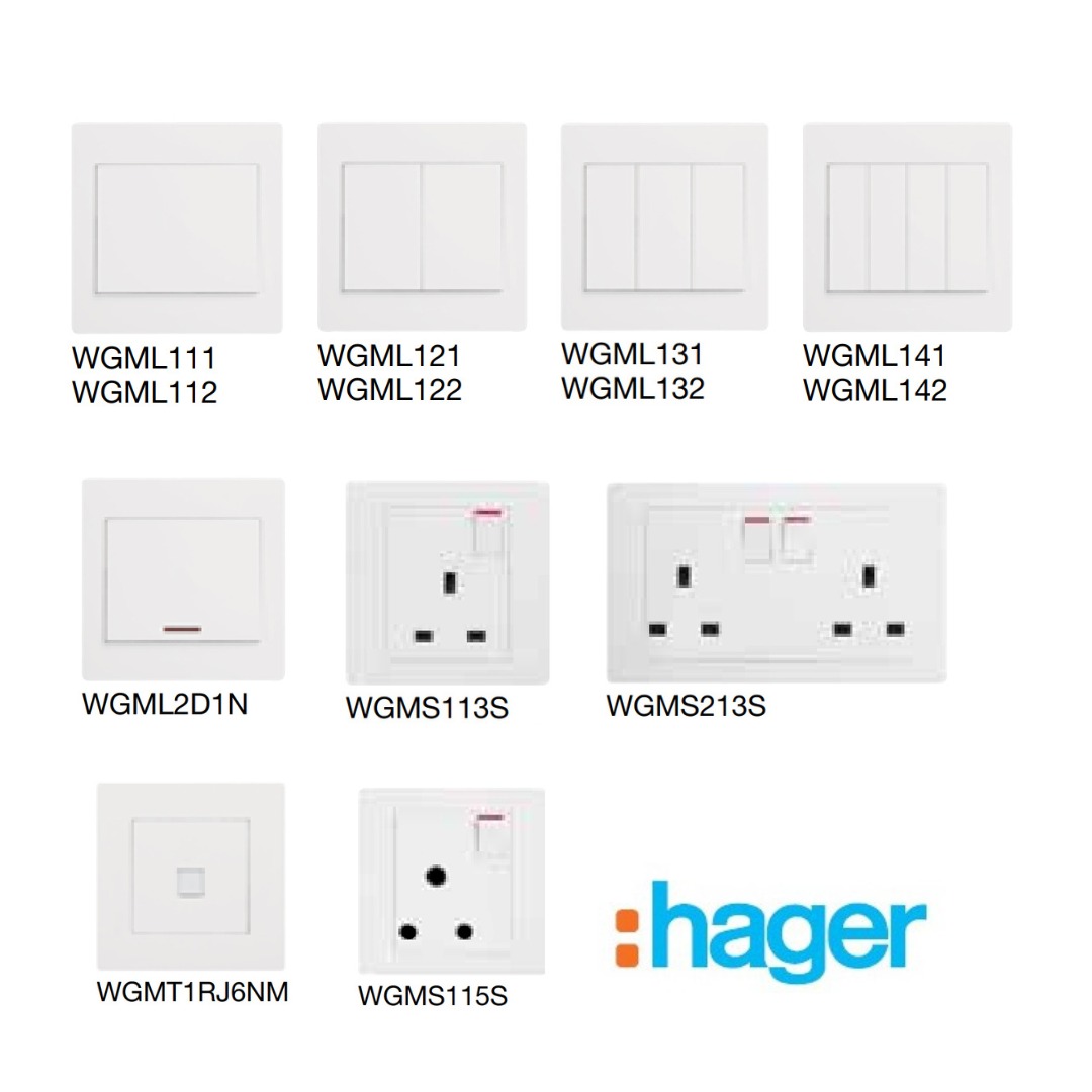 HAGER Switch Socket Muse Knight Black, TV & Home Appliances, Electrical ...