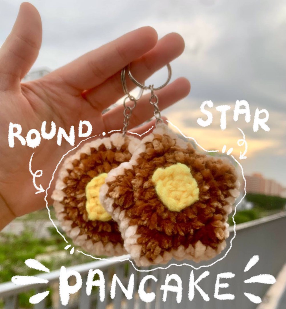 handmade pancake keychain crochet, Hobbies & Toys, Stationery & Craft ...
