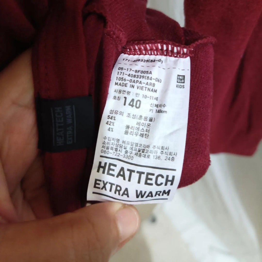 Heattech Uniqlo Uniqlo Inner Manset Kaos Kaos Lengan Panjang Kaos Merah Fesyen