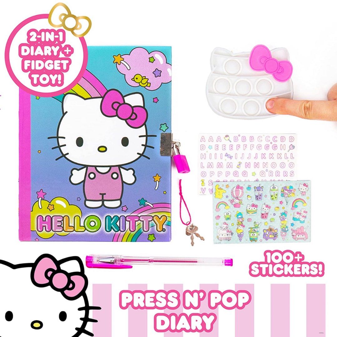 Hello Kitty Press N' Pop Diary, Sensory Journal Notebook, Hobbies ...