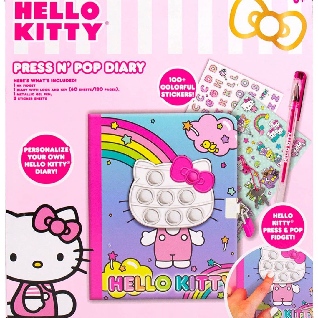 Hello Kitty Press N' Pop Diary, Sensory Journal Notebook on Carousell