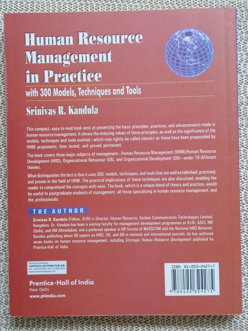 Human Resources Management in Practice Srinivas R. Kandula, Hobbies ...