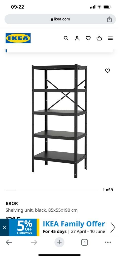 Ikea Bror Shelving Unit, Furniture & Home Living, Furniture, Shelves ...