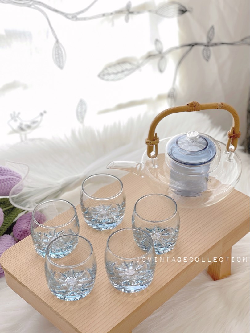 Japanese Elegant Glass Sake Cooler Set, Furniture & Home Living ...
