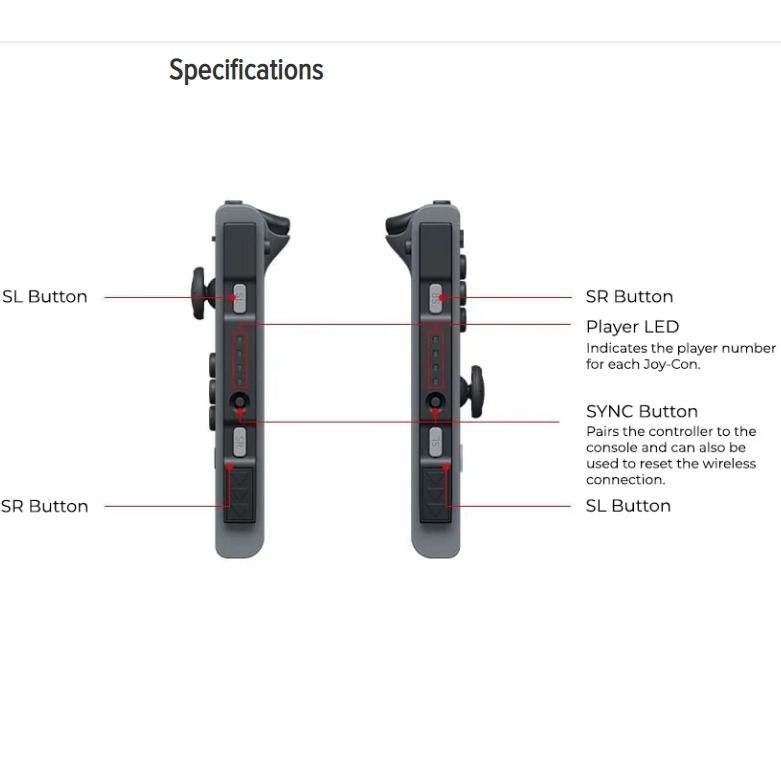 JoyCon (L/R) Gaming Controller, Gray, for Nintendo Switch /Oled / Lite ...