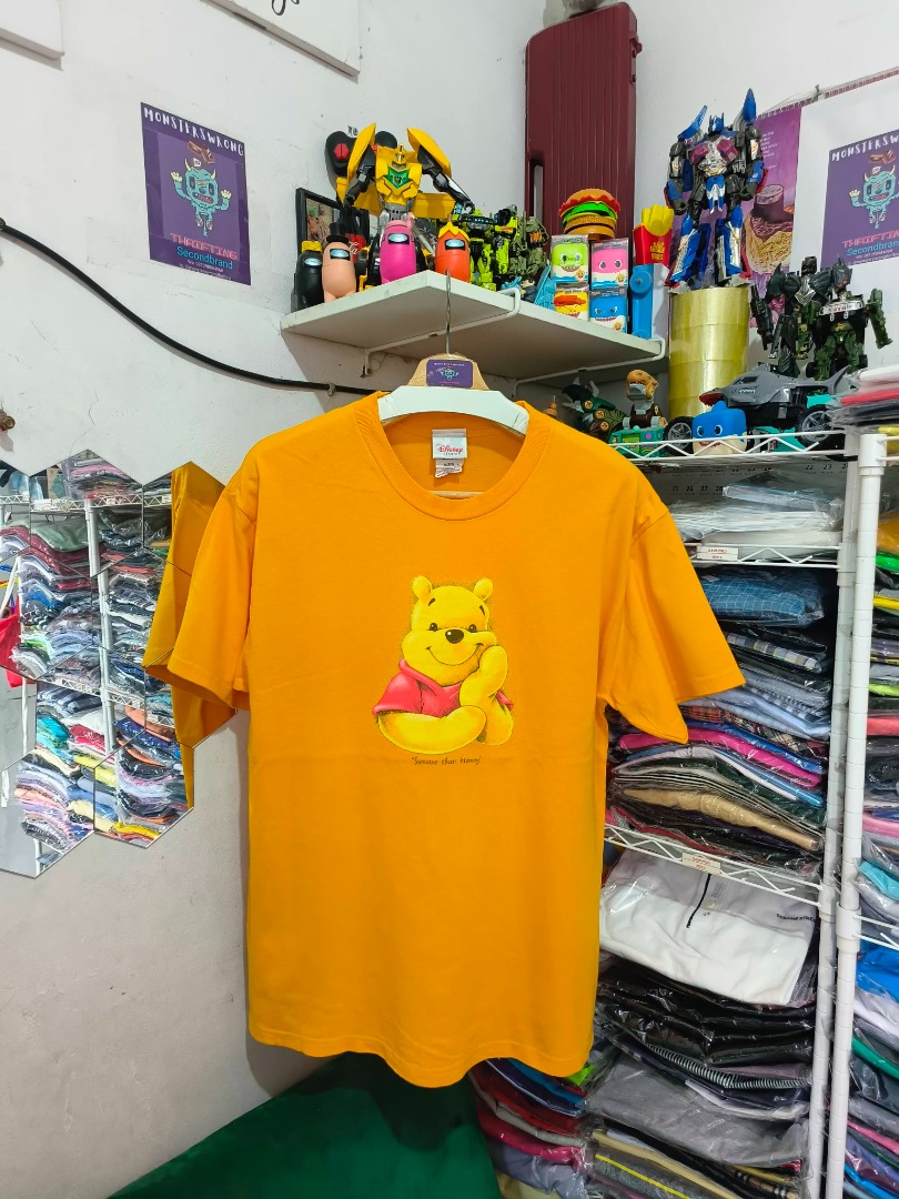 Kaos Disney Kuning Kunyit Big Winne The Pooh, Fesyen Pria, Pakaian ...