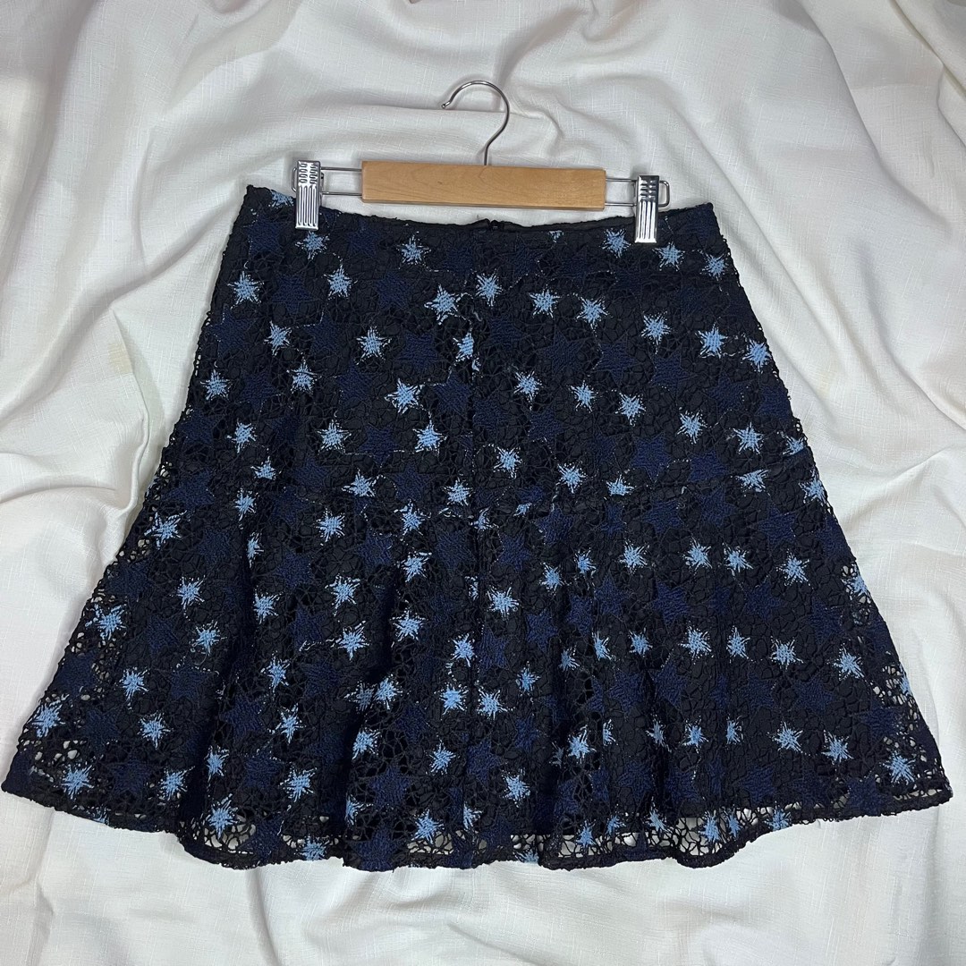 lace mesh see through stars a line skirt on Carousell