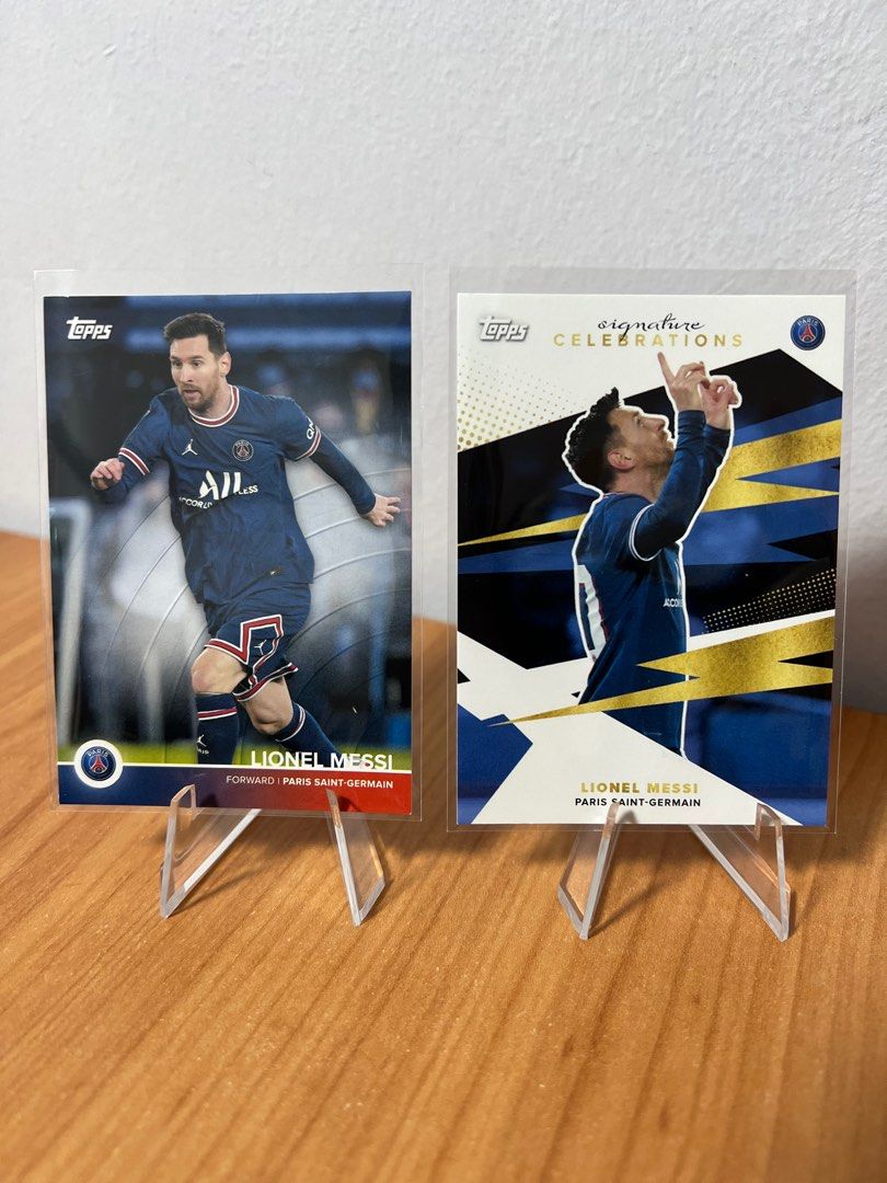 Lionel Messi Kylian Mbappe Neymar PSG Topps Soccer Card for cheap ...
