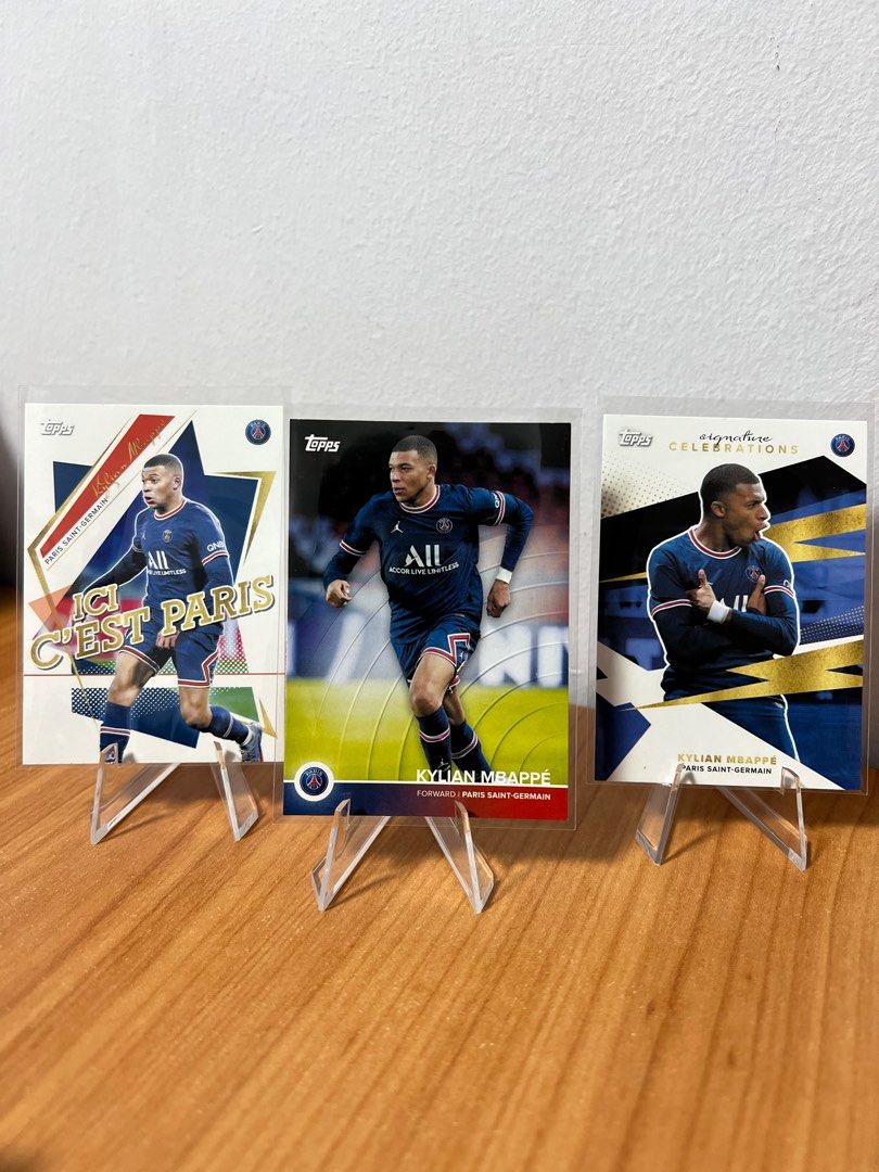 Lionel Messi Kylian Mbappe Neymar PSG Topps Soccer Card for cheap ...