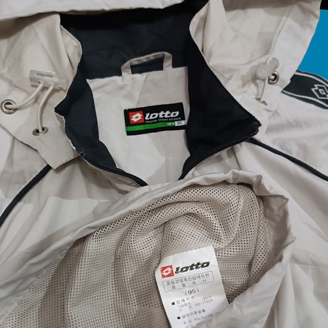 Lotto Side Tape Logo Windbreaker Removable Hood on Carousell