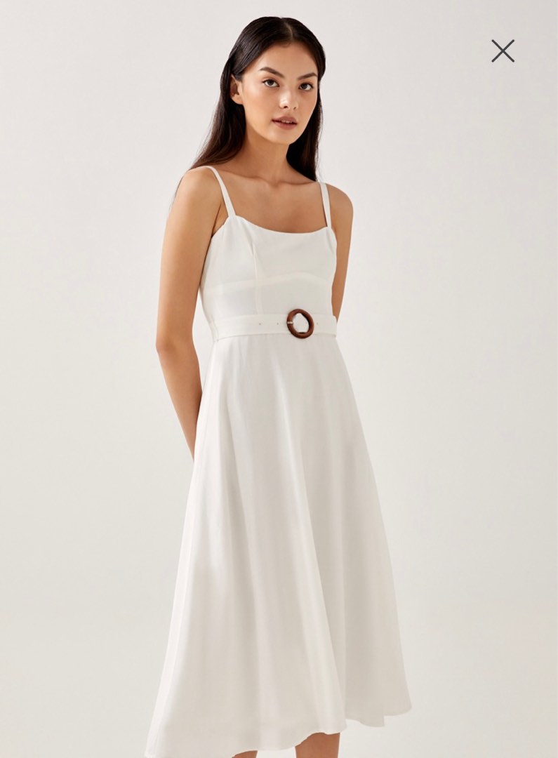 Love Bonito Rorra Belted Fit and Flare Midi Dress, Women's Fashion ...