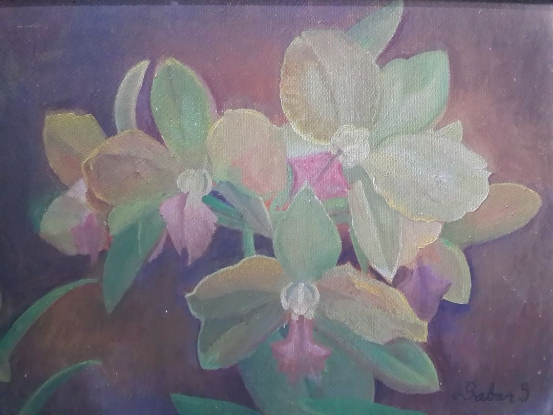 Lukisan Bunga Anggrek Karya Original Maestro Sabar Subadri, Perabotan ...