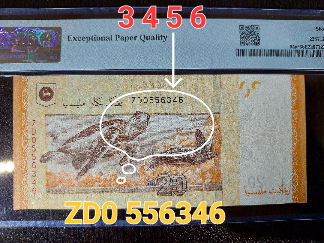 Malaysia RM20 PREFIX ' ZD ' ZETI Replacement 12th Series Banknote PMG ...