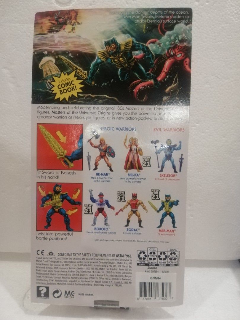Mattel MOTU Masters of The Universe He-Man Merman MISB, Hobbies & Toys ...