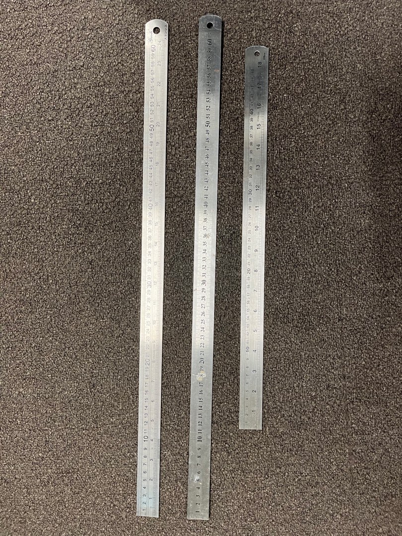 Metal rulers 60cm 45cm for paper cutting and model making, Hobbies ...