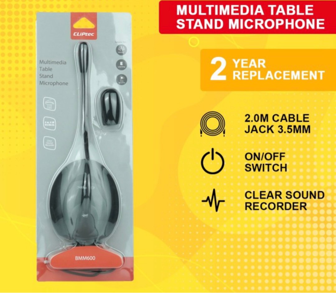 Microphone table stand multimedia flexible mic, Elektronik, Bagian Komputer & Aksesoris di Carousell
