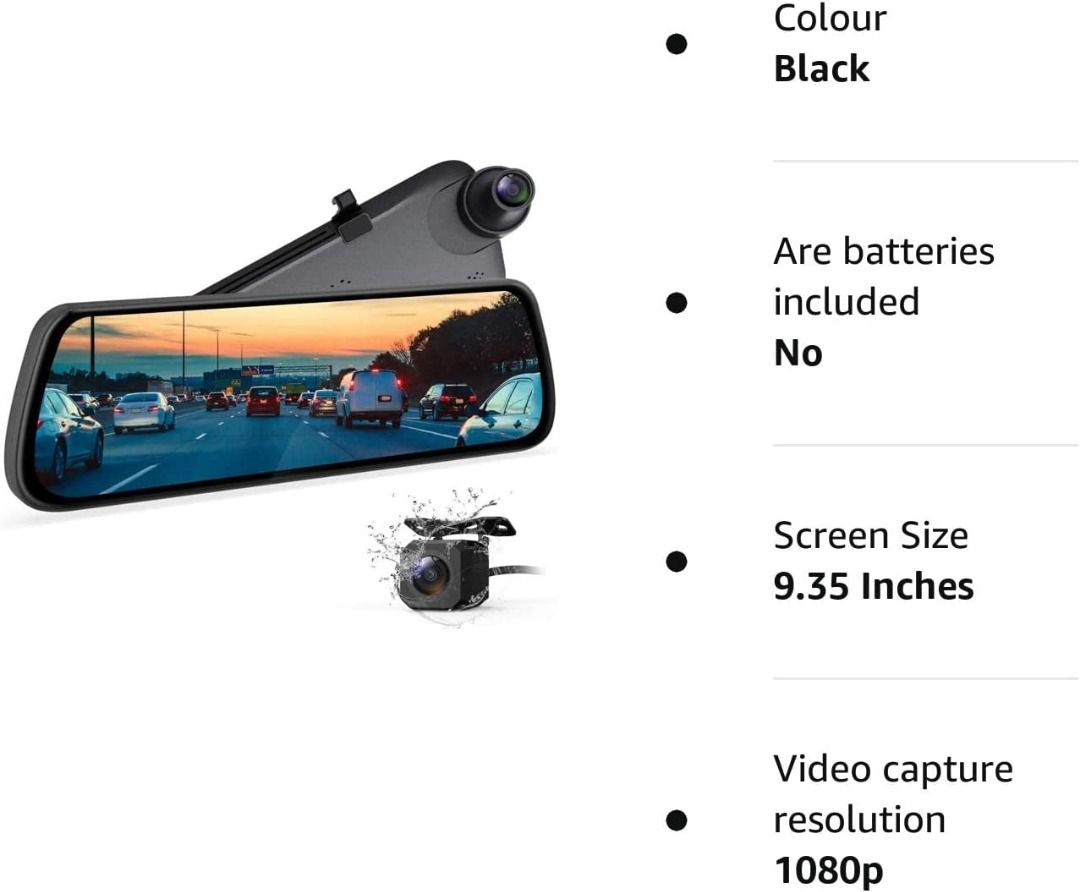 Mirror Dash Cam with Sony IMX Sensor Night Vision, Dash Cameras Front ...