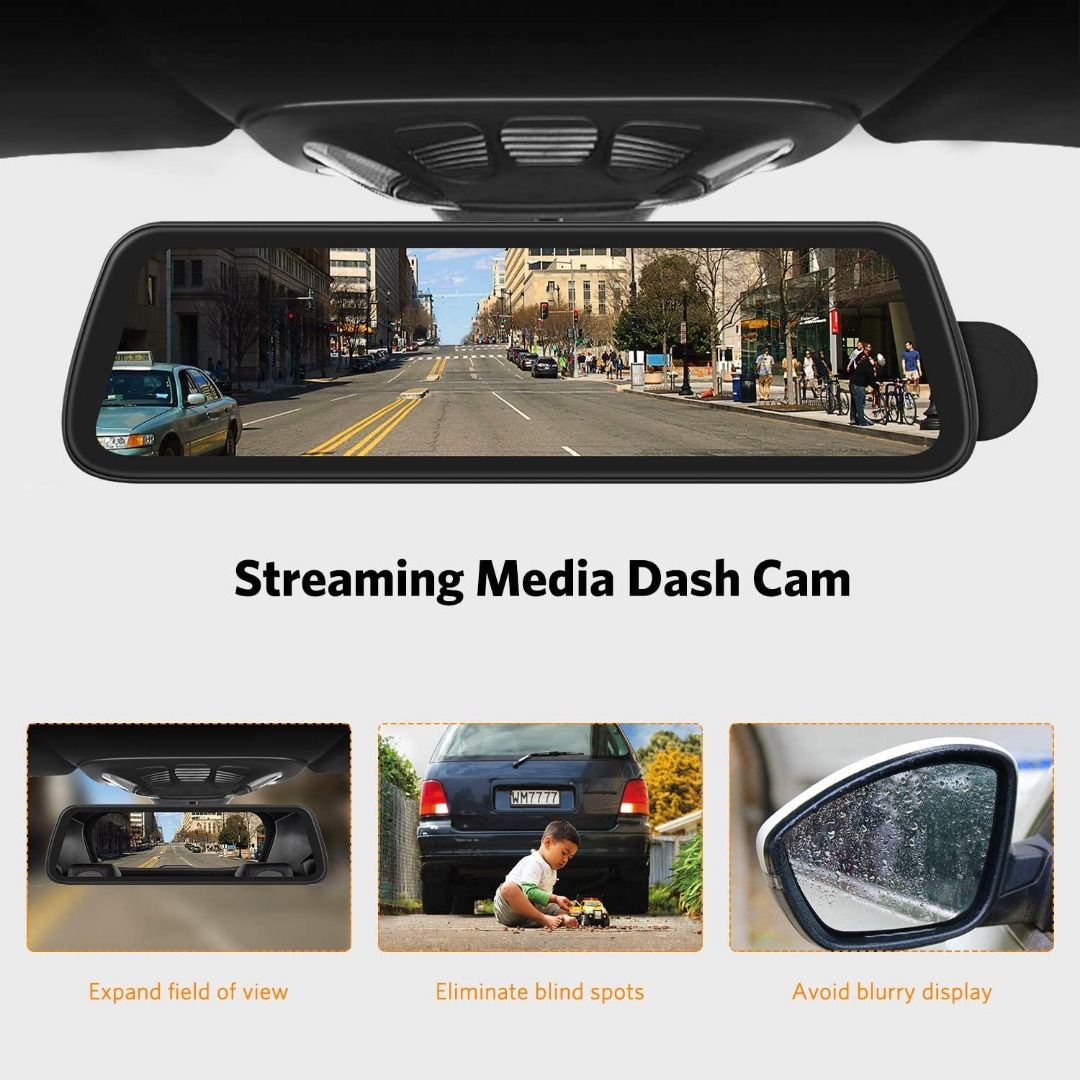 Mirror Dash Cam with Sony IMX Sensor Night Vision, Dash Cameras Front ...