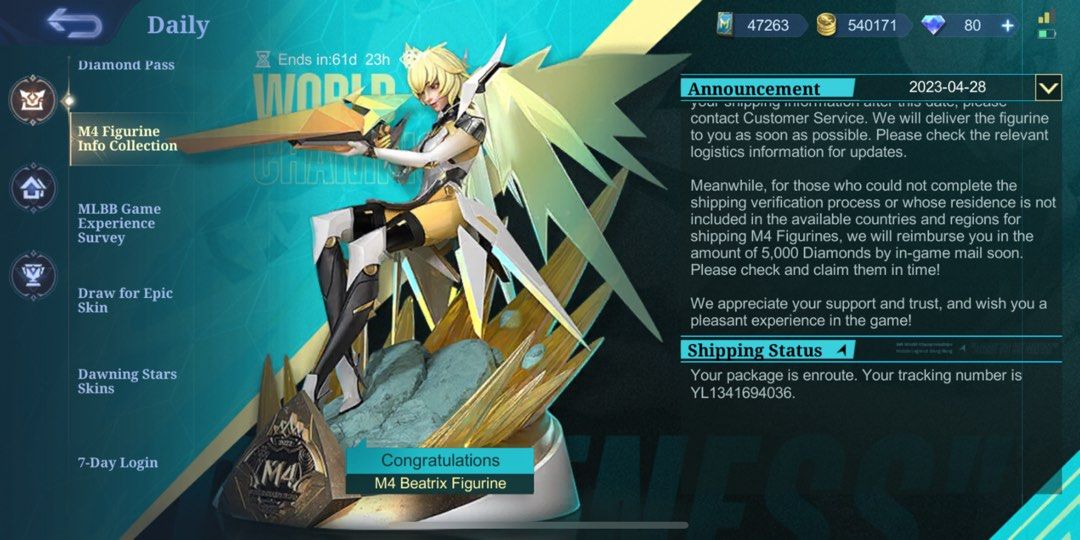 Mobile Legends MLBB M4 Beatrix Figurine, Hobbies & Toys, Toys & Games ...
