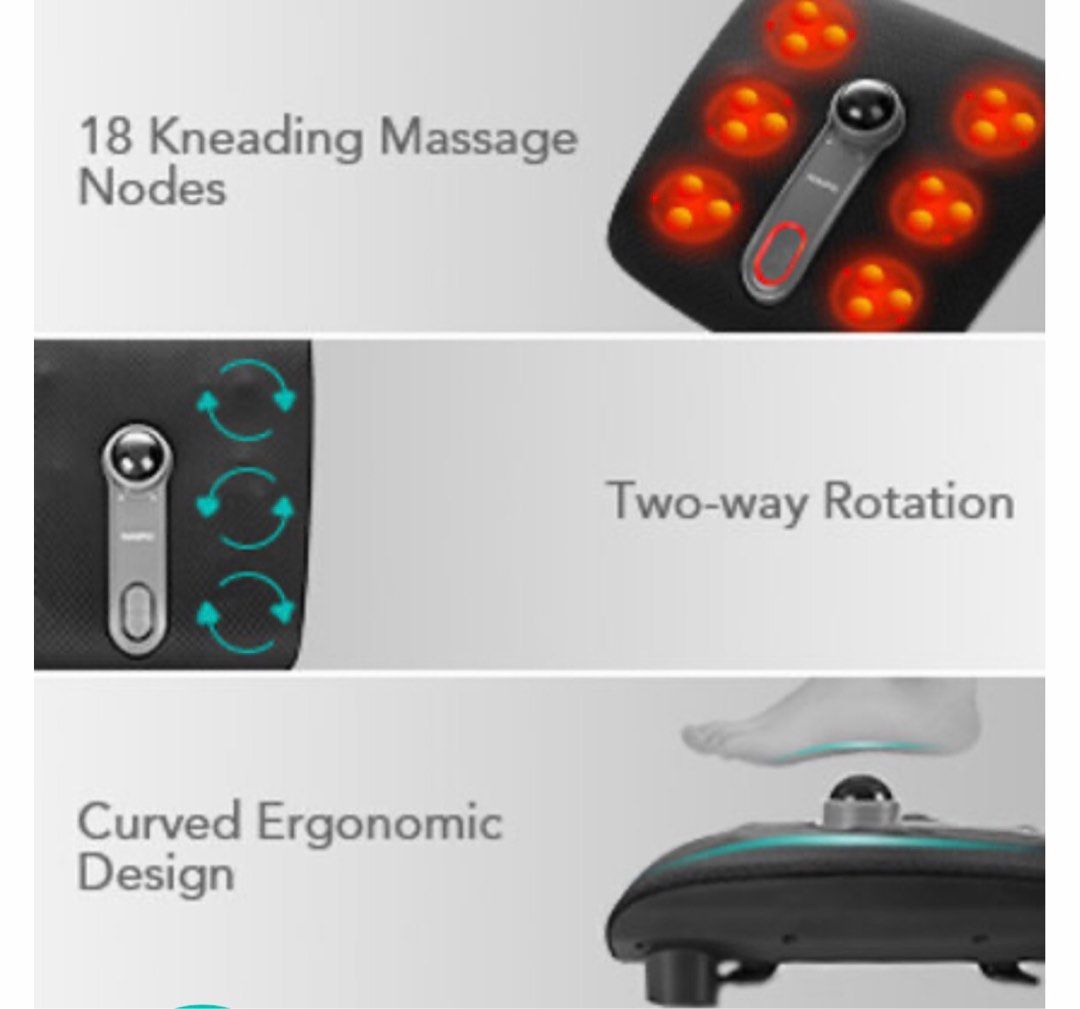 NAIPO FOOT MASSAGER WITH HEAT AND DEEP KNEADING, Health & Nutrition, Massage Devices on Carousell