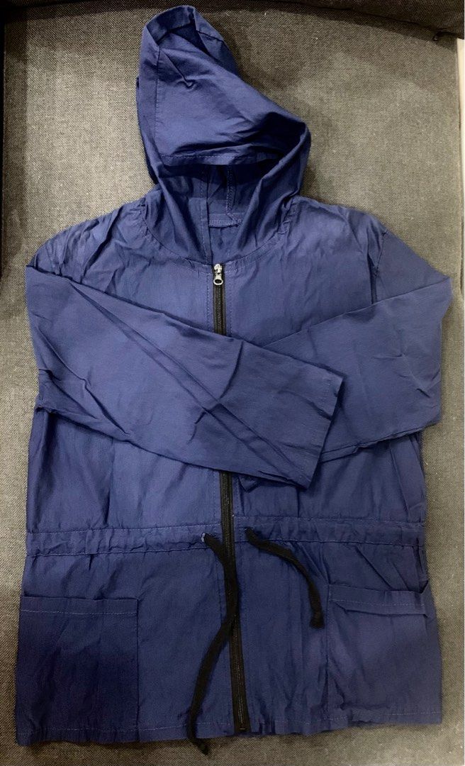 Navy Blue Windbreaker/Jacket/Raincoat on Carousell