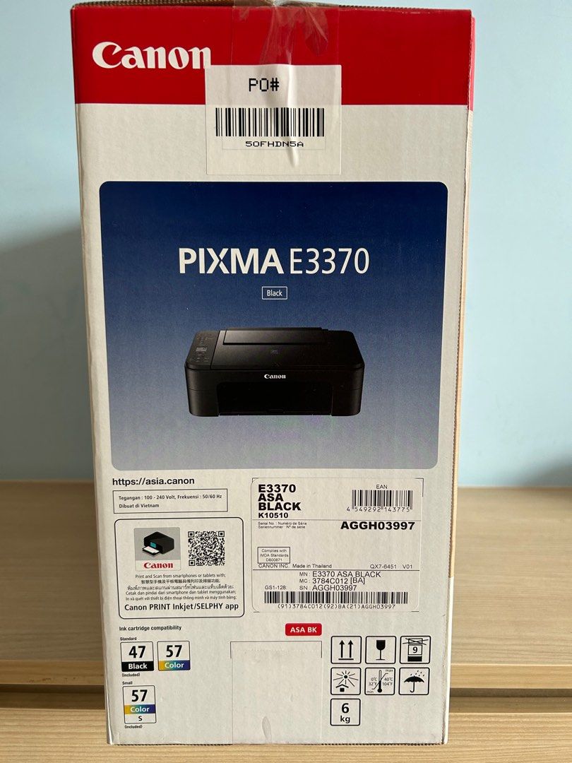 New and unopened Canon PIXMA E3370 All-in-One Printer, Computers & Tech ...